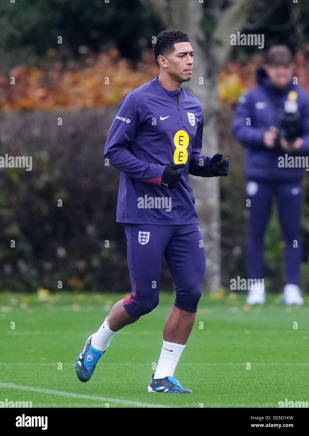 England's Jude Bellingham during a training session at the Tottenham ...