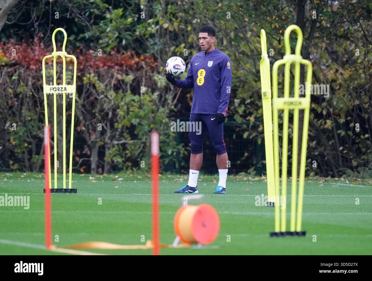 England's Jude Bellingham during a training session at the Tottenham ...