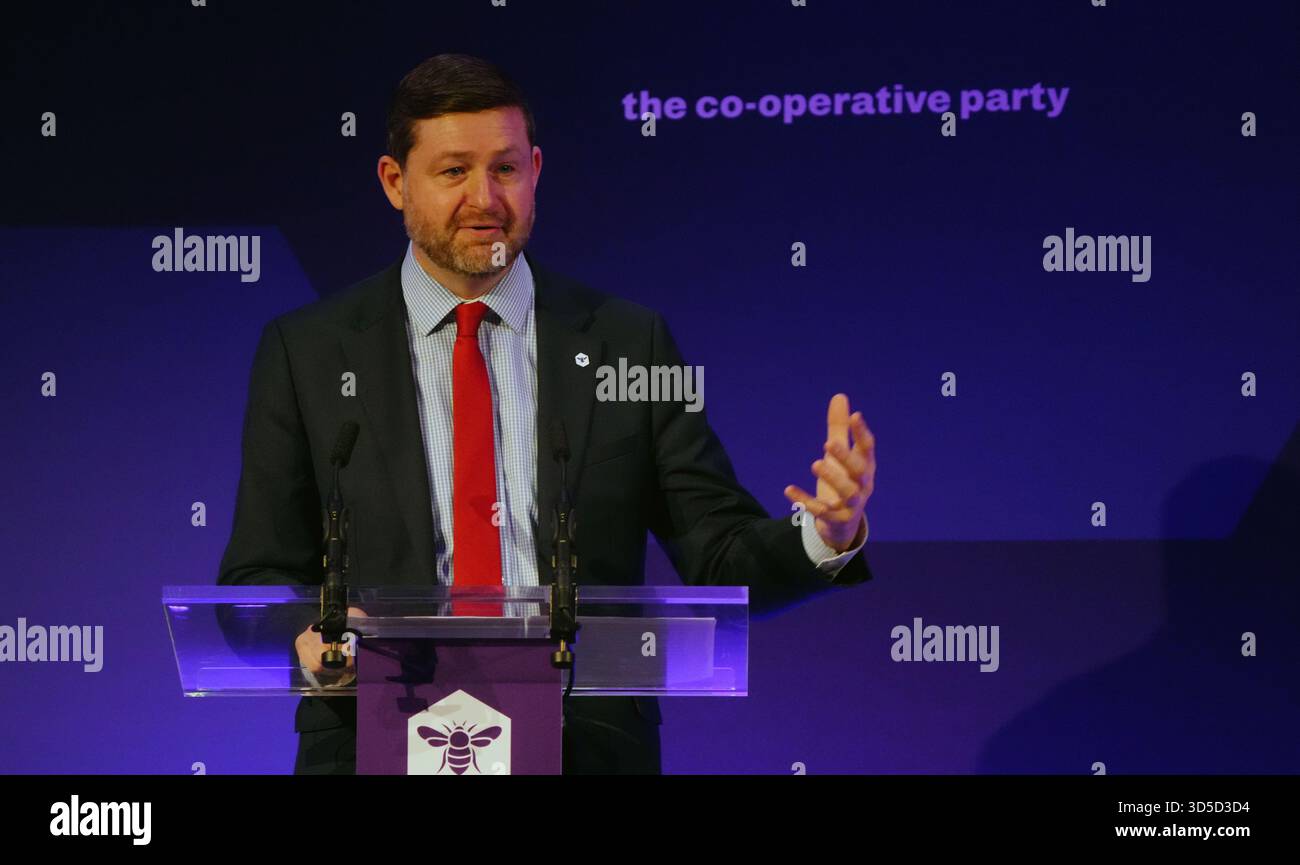 Co-operative Party Chair Jim McMahon speaks during the Co-operative ...