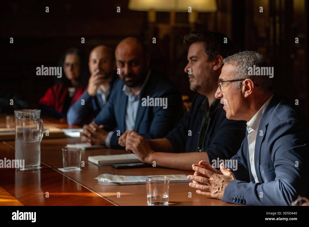 Palestinian Performing Arts Network representative Mohammed Rabah (c ...