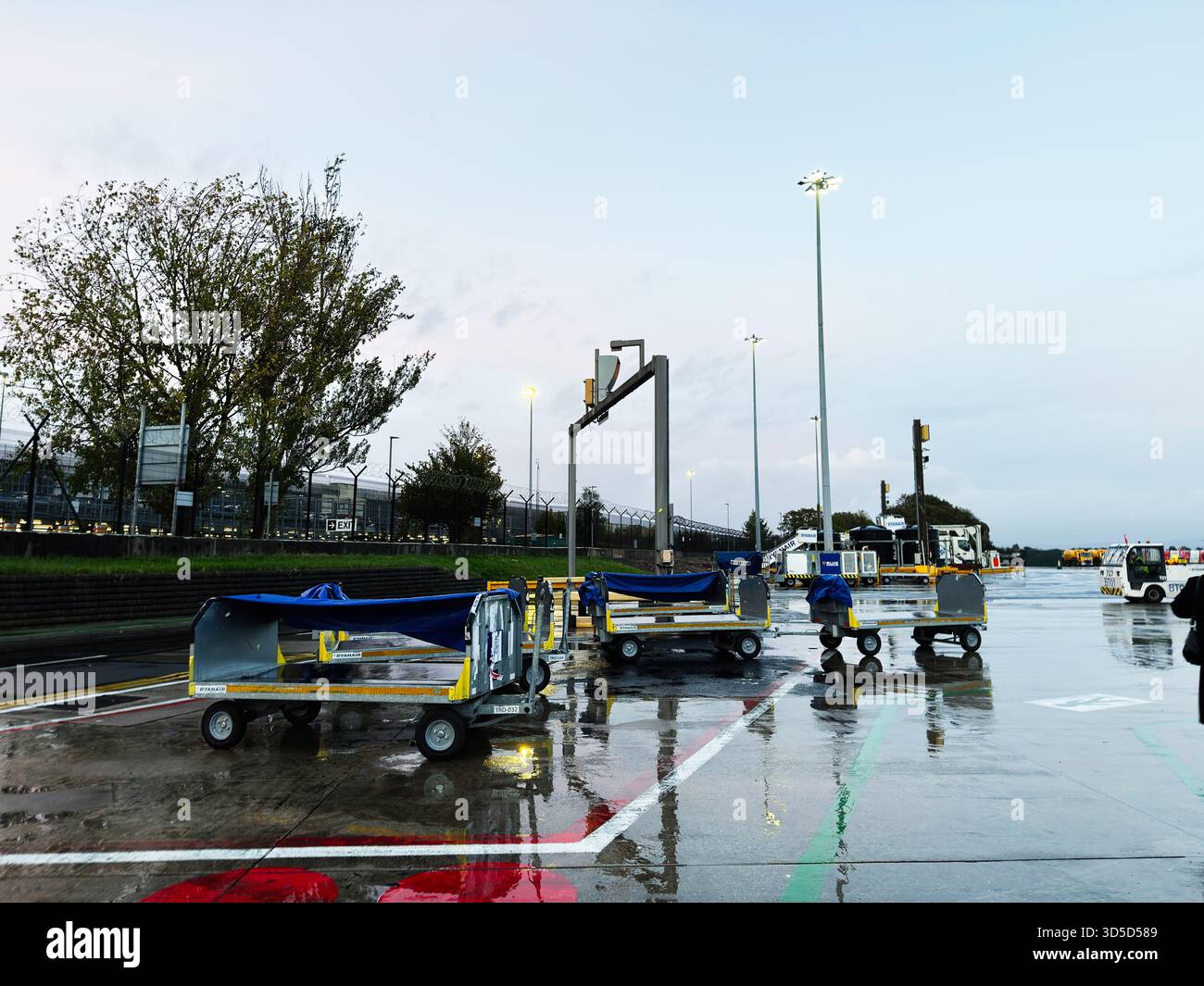 Manchester, UK - October 04, 2025: Wet tarmac at Manchester airport ...