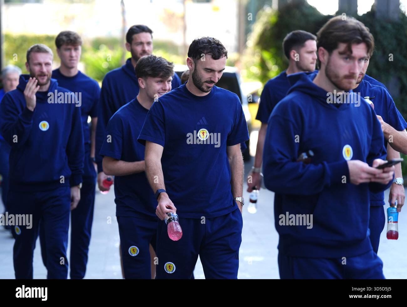 Scotland's Andy Irving (centre) during a walk around in Attica ahead of ...