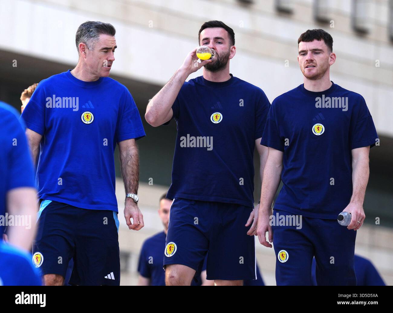 Scotland goalkeeper Liam Kelly (centre) and Andy Robertson (right ...