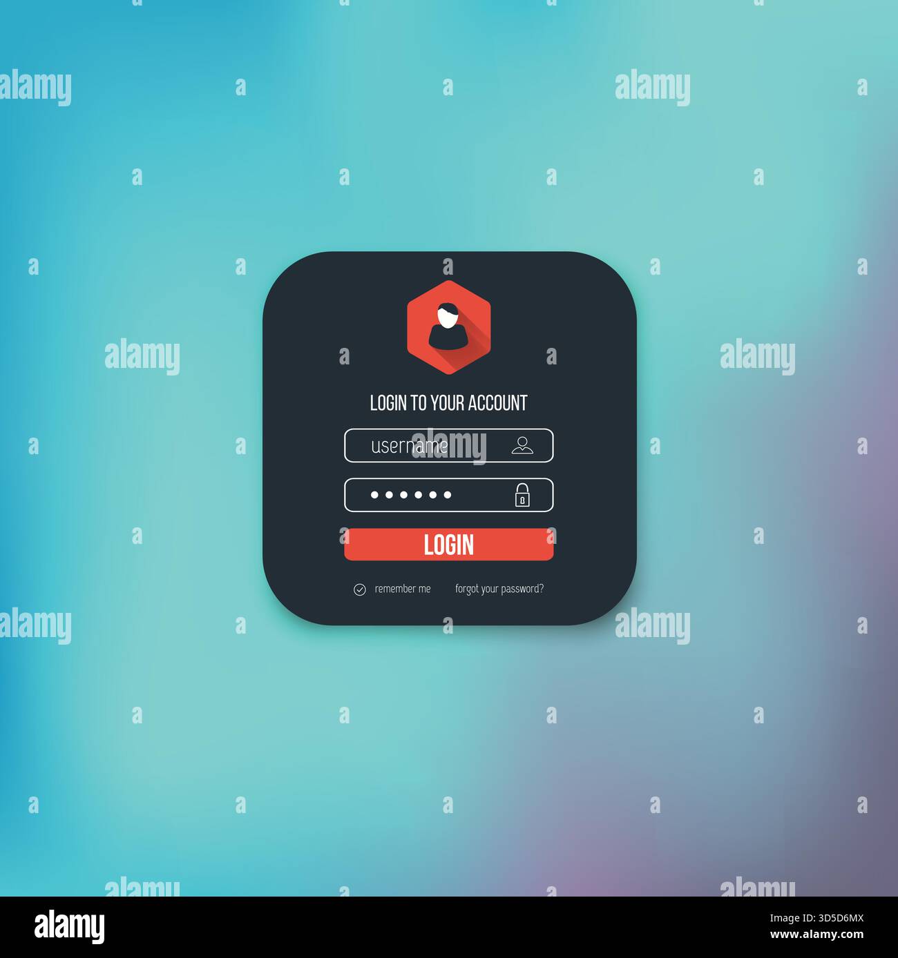 Flat background login form Stock Vector Images - Alamy