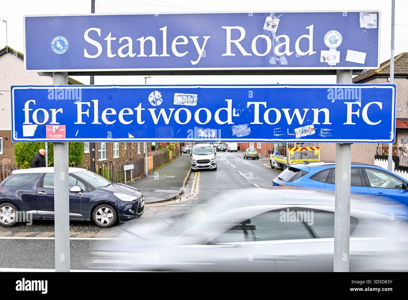 Stanley Road tram stop, for Fleetwood Town FC, during the Sky Bet ...