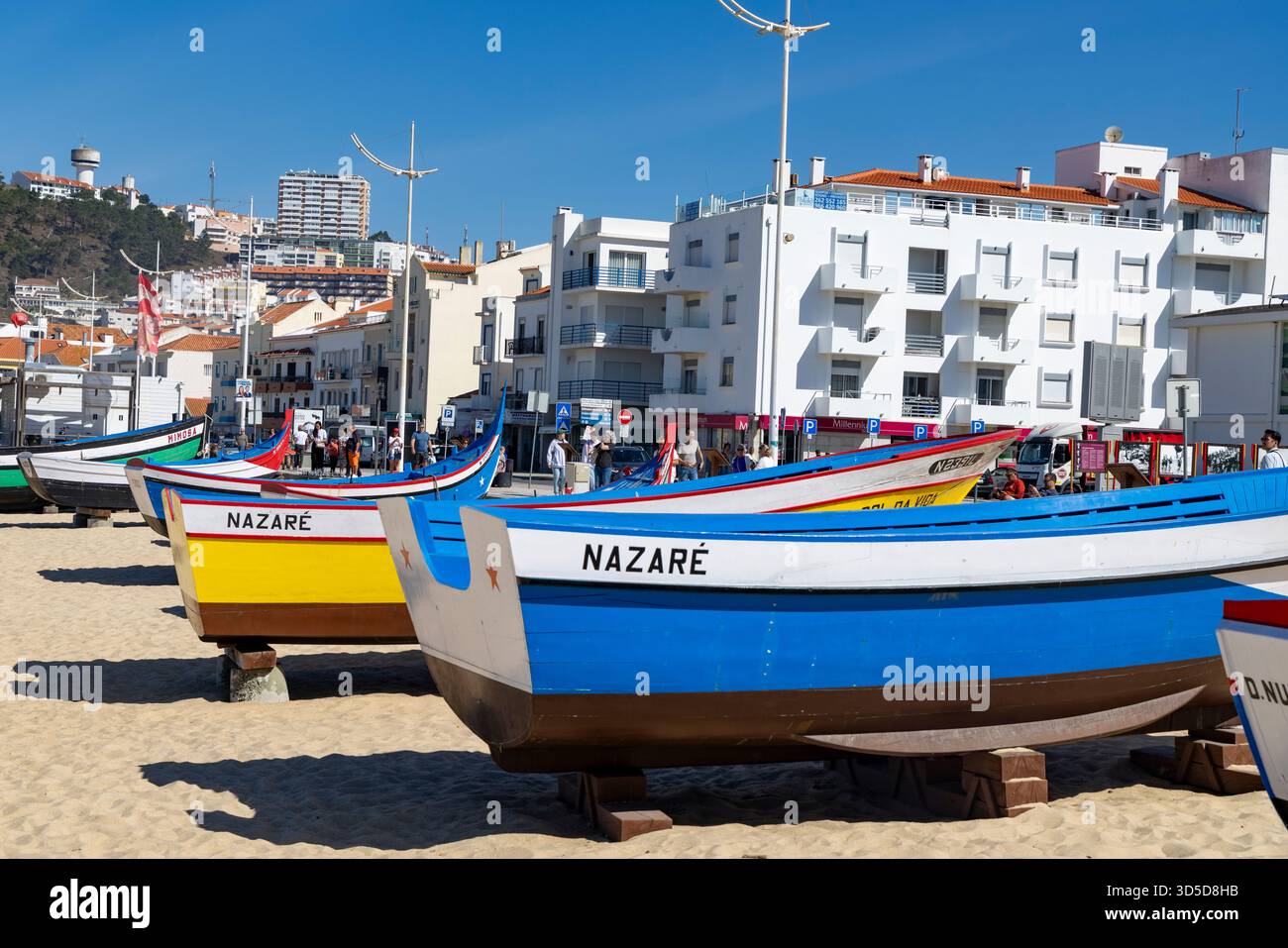 Nazare beach, silver coast Portugal, exhibition of traditional ...