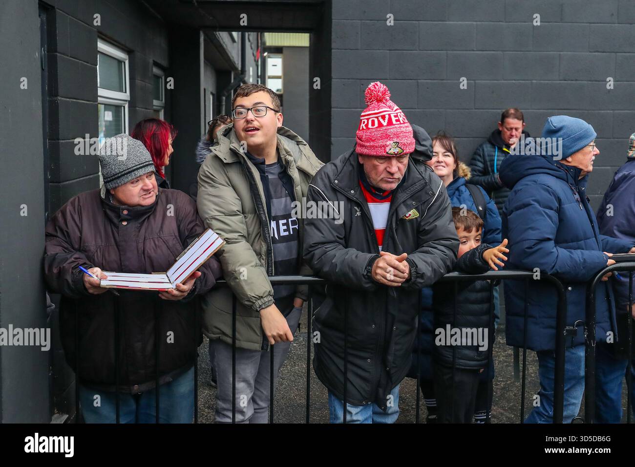 Doncaster Fans wait for the players to arrive during the Lincoln City v ...