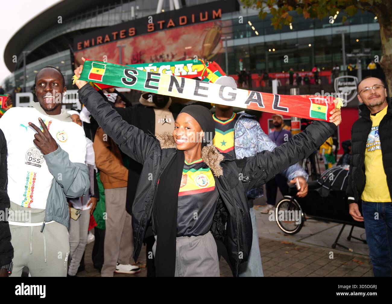 Senegal fans before the international match at the Emirates Stadium ...