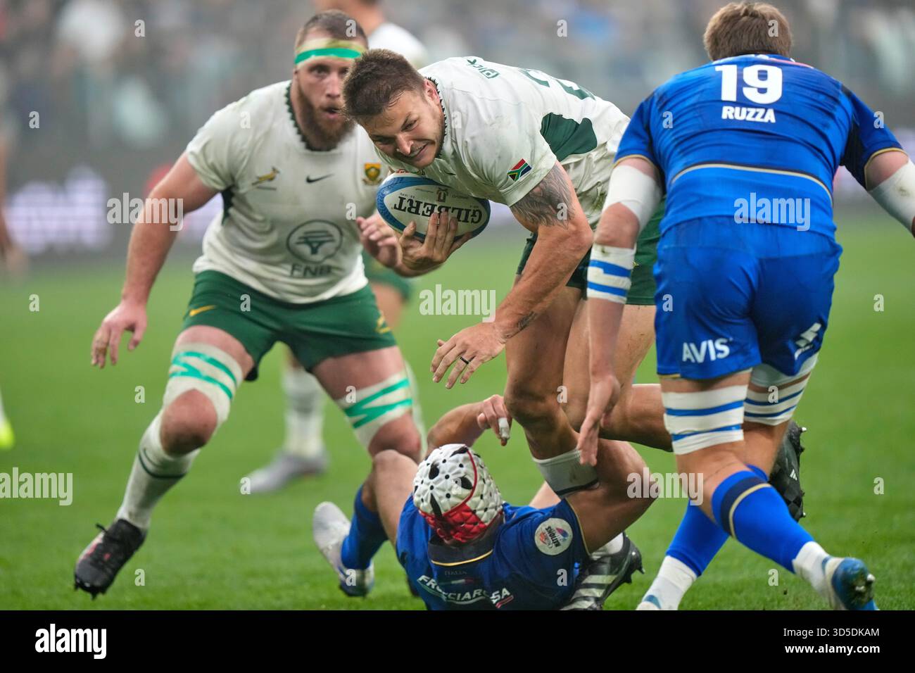 South Africa's Andre Esterhuizen takes the ball upfield during the ...