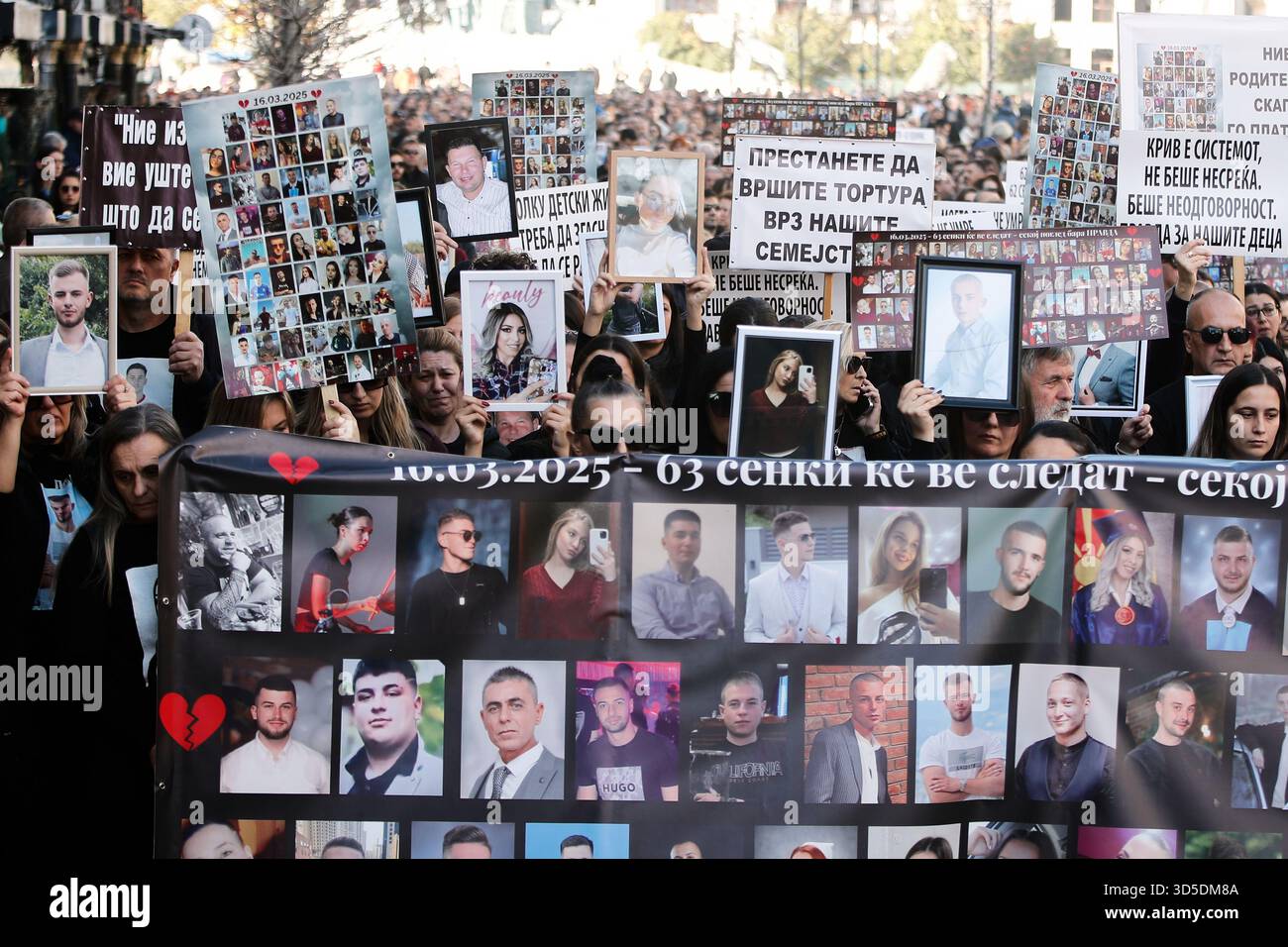 People and relatives of the Kocani nightclub fire victims march ...