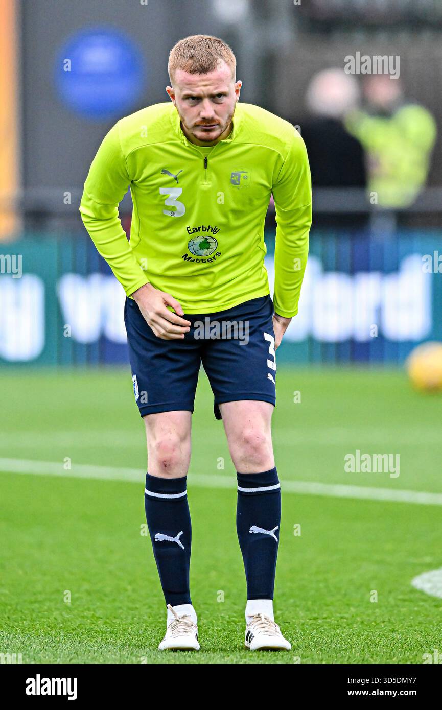 Lewis Shipley (3 Barrow) warms up prior to the Sky Bet League 2 match ...