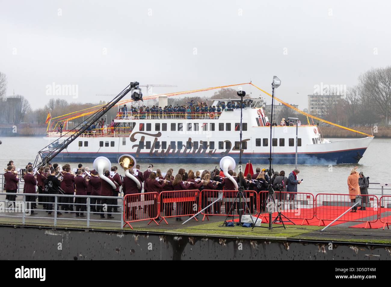 The boat pictured during the arrival of Sinterklaas in Antwerp ...