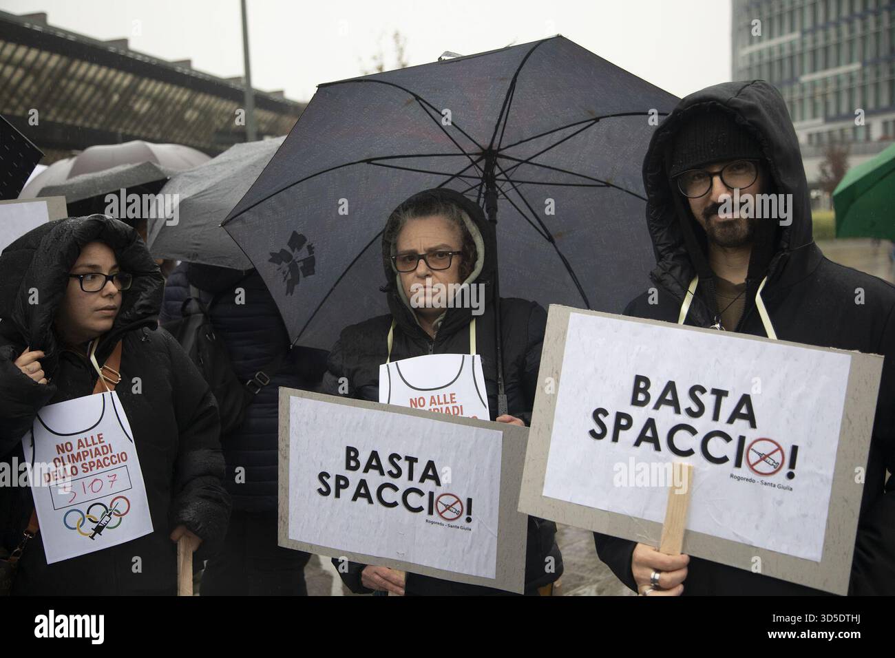 Milan, Rogoredo district, "No Spaccio" demonstration in front of the ...