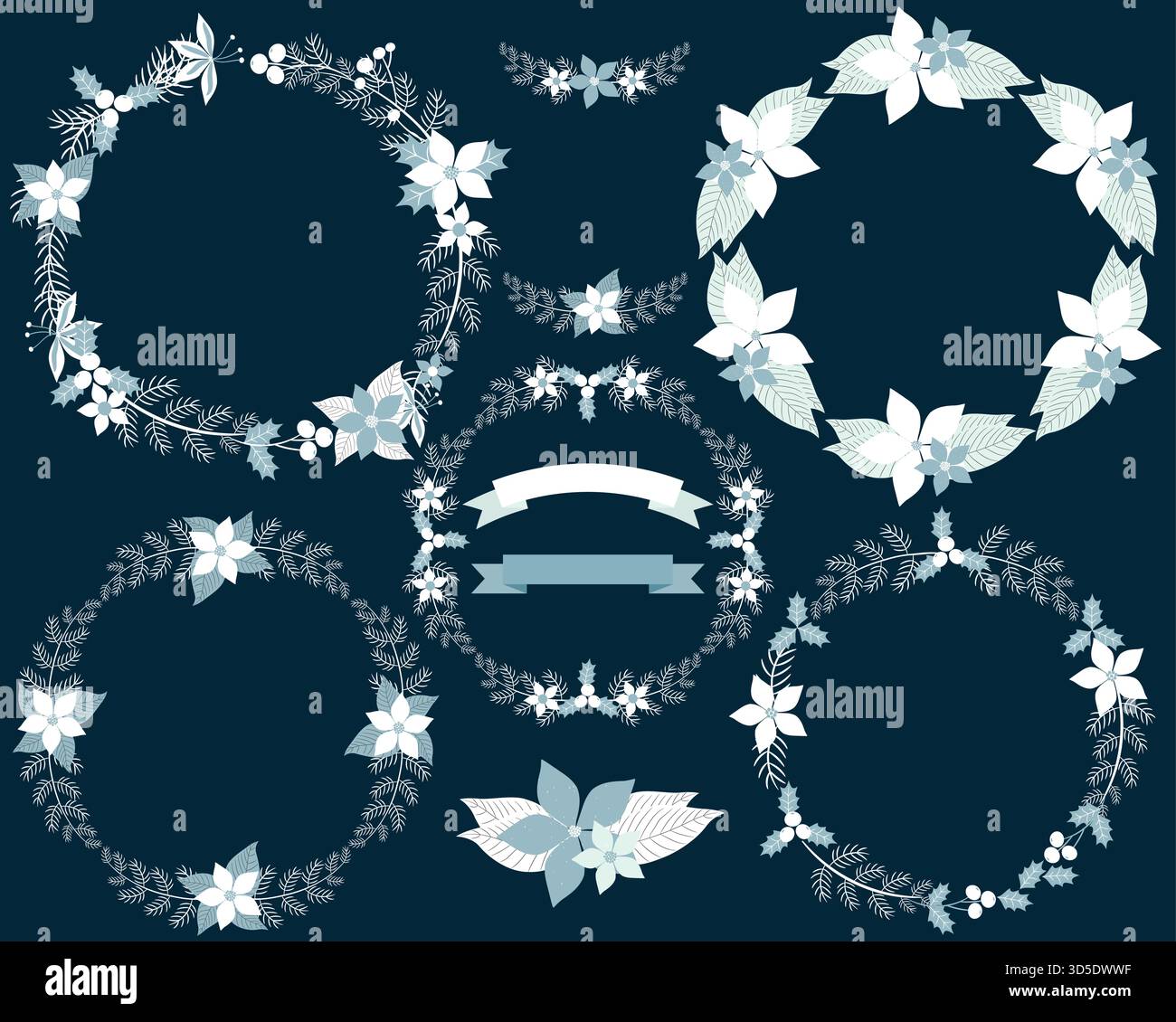 Blue flower border in Stock Vector Images - Alamy