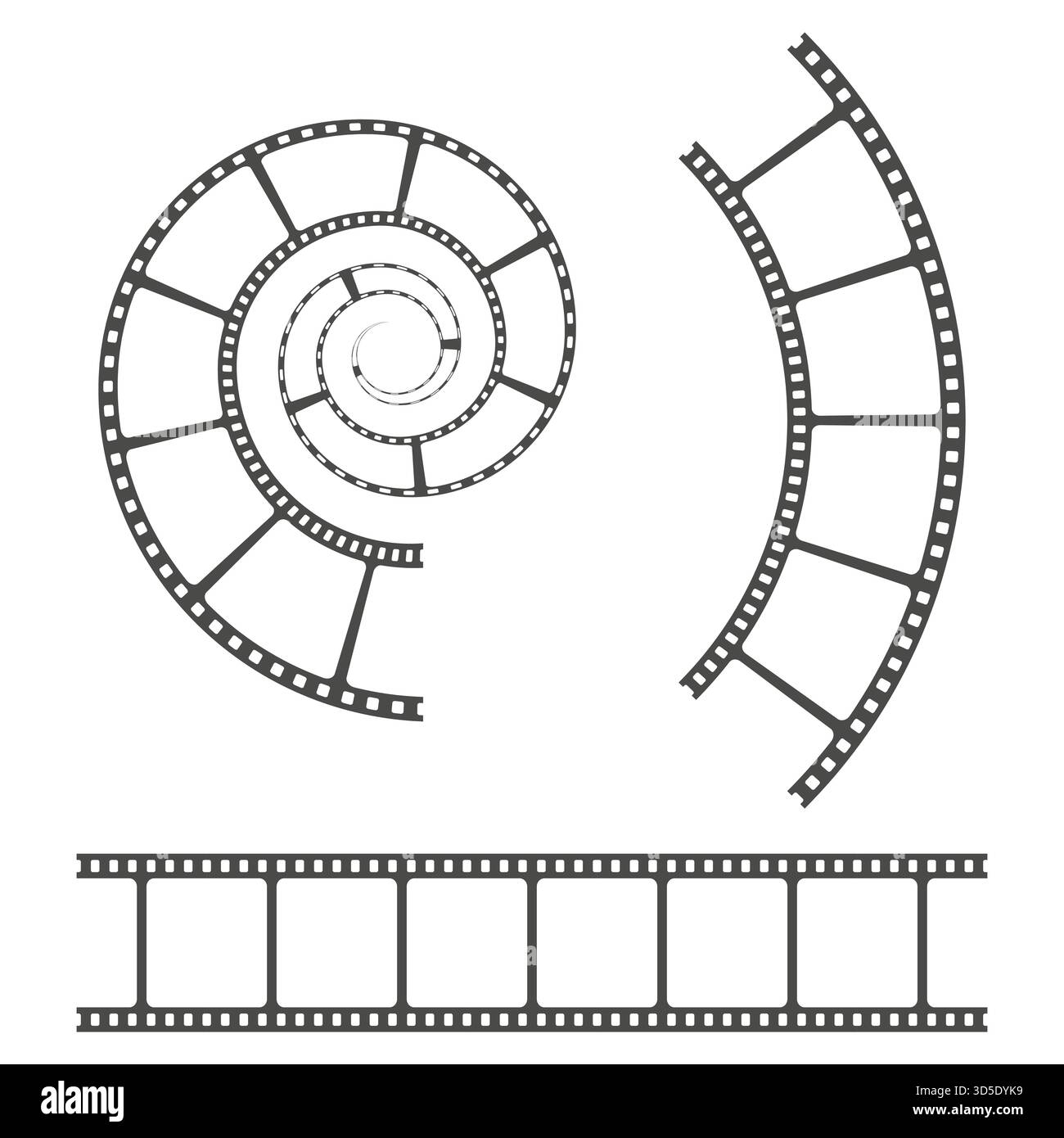 Film strip spiral. Cinematography element. Movie production Vector ...