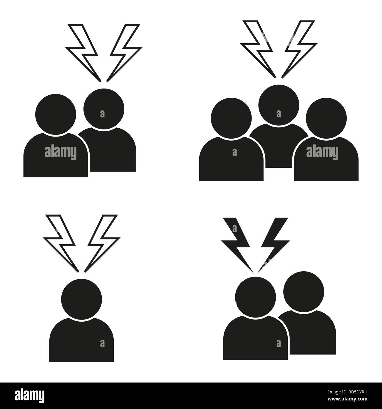 Conflict people icons. Group disagreement symbol. Social tension Vector ...