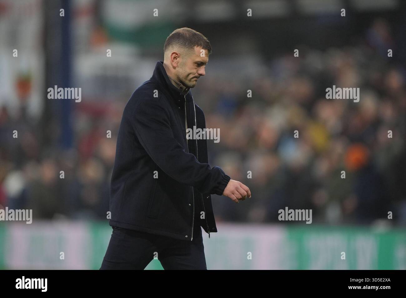 Luton Town manager Jack Wilshere leaves the pitch at half time during ...