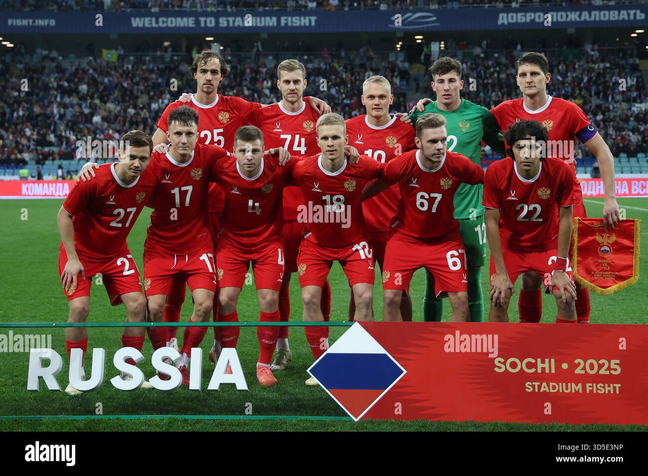 Russia players pose for a photo ahead of an international friendly ...