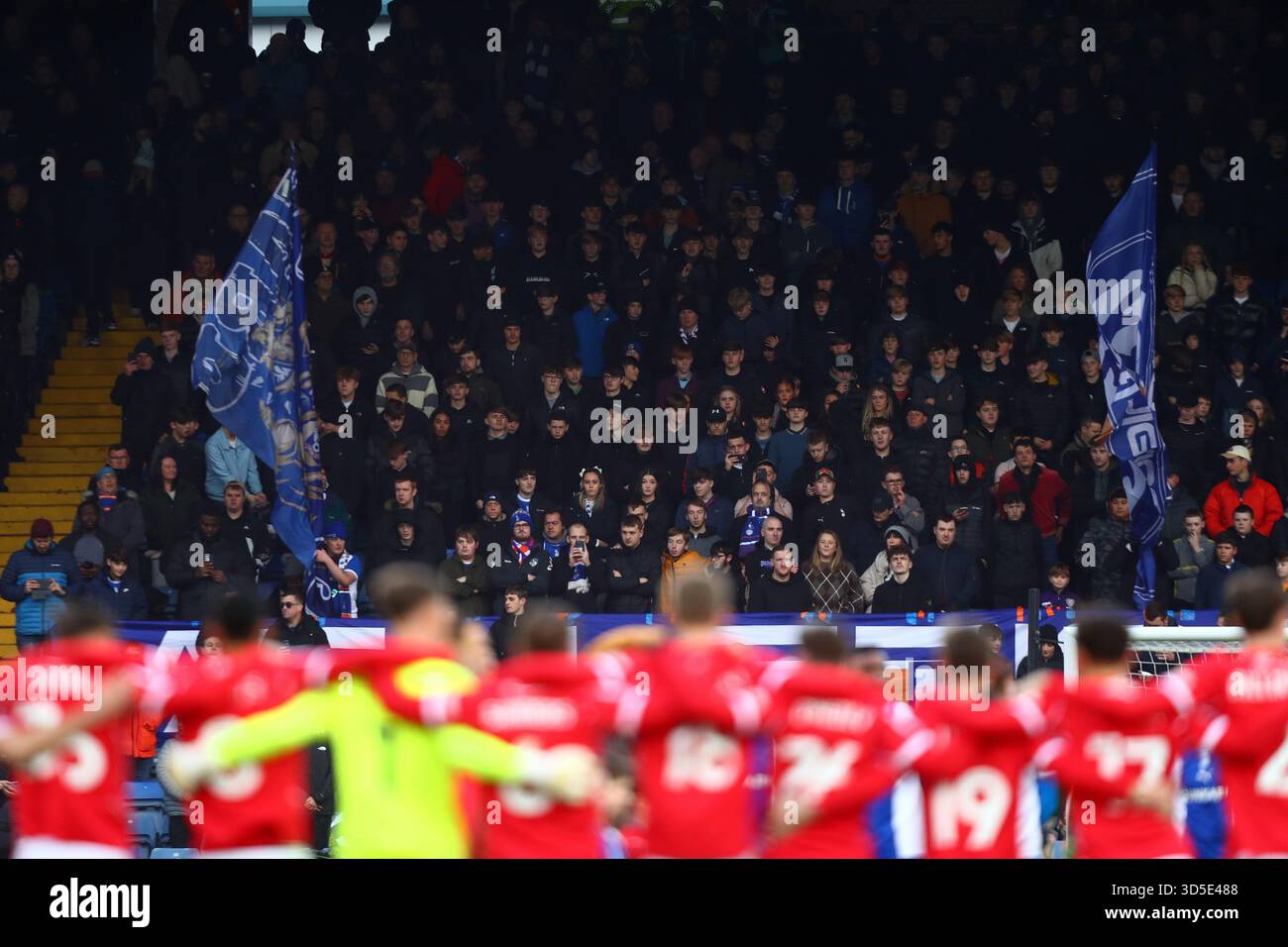 A minutes silence is held ahead of the Oldham Athletic v Crewe ...
