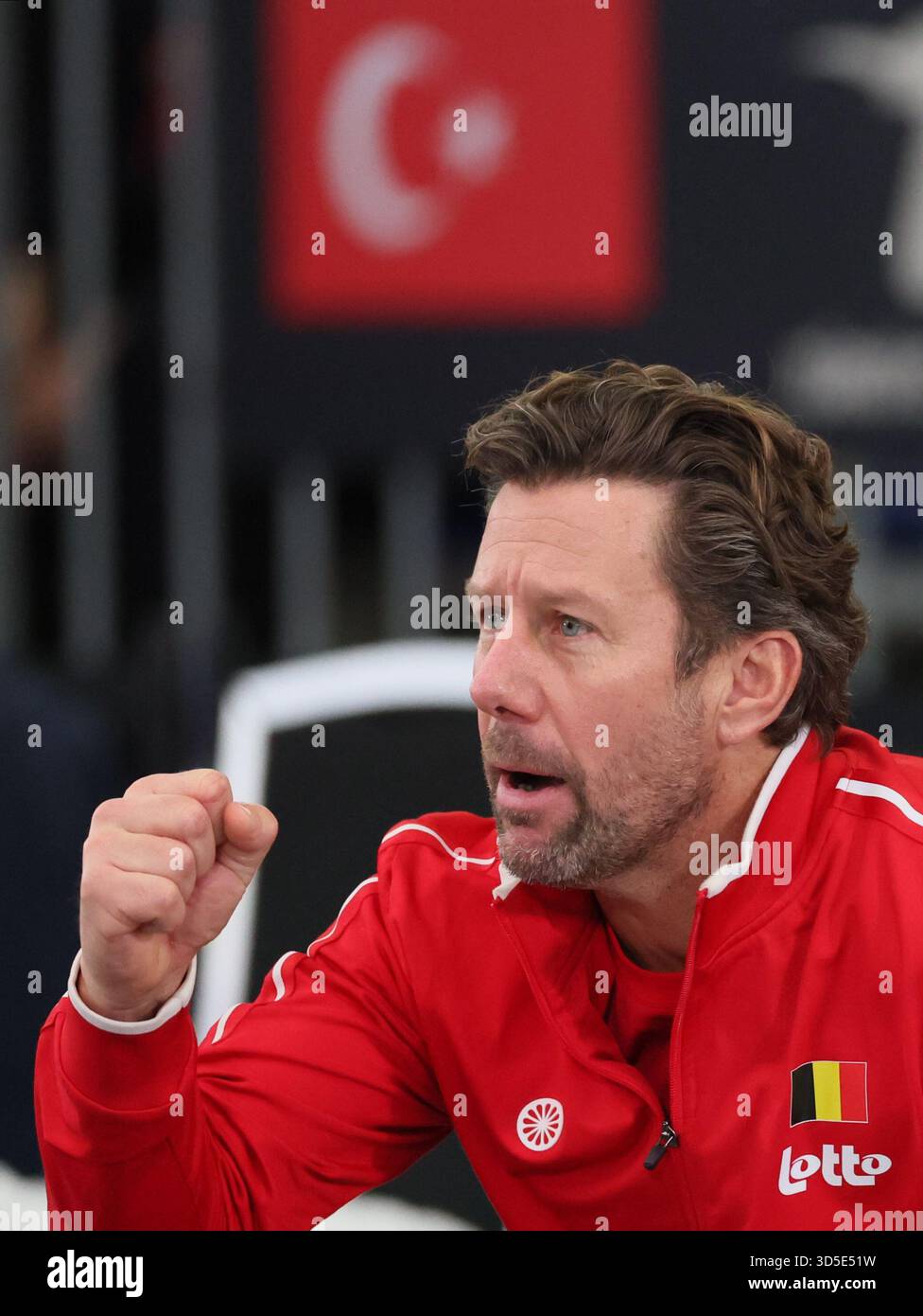 Belgian team captain Wim Fissette pictured during the second game ...