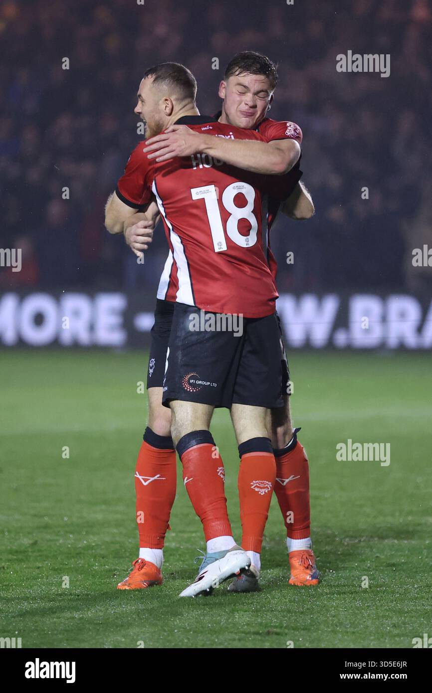 Lincoln City's Ben House (left) celebrates with Freddie Draper after ...