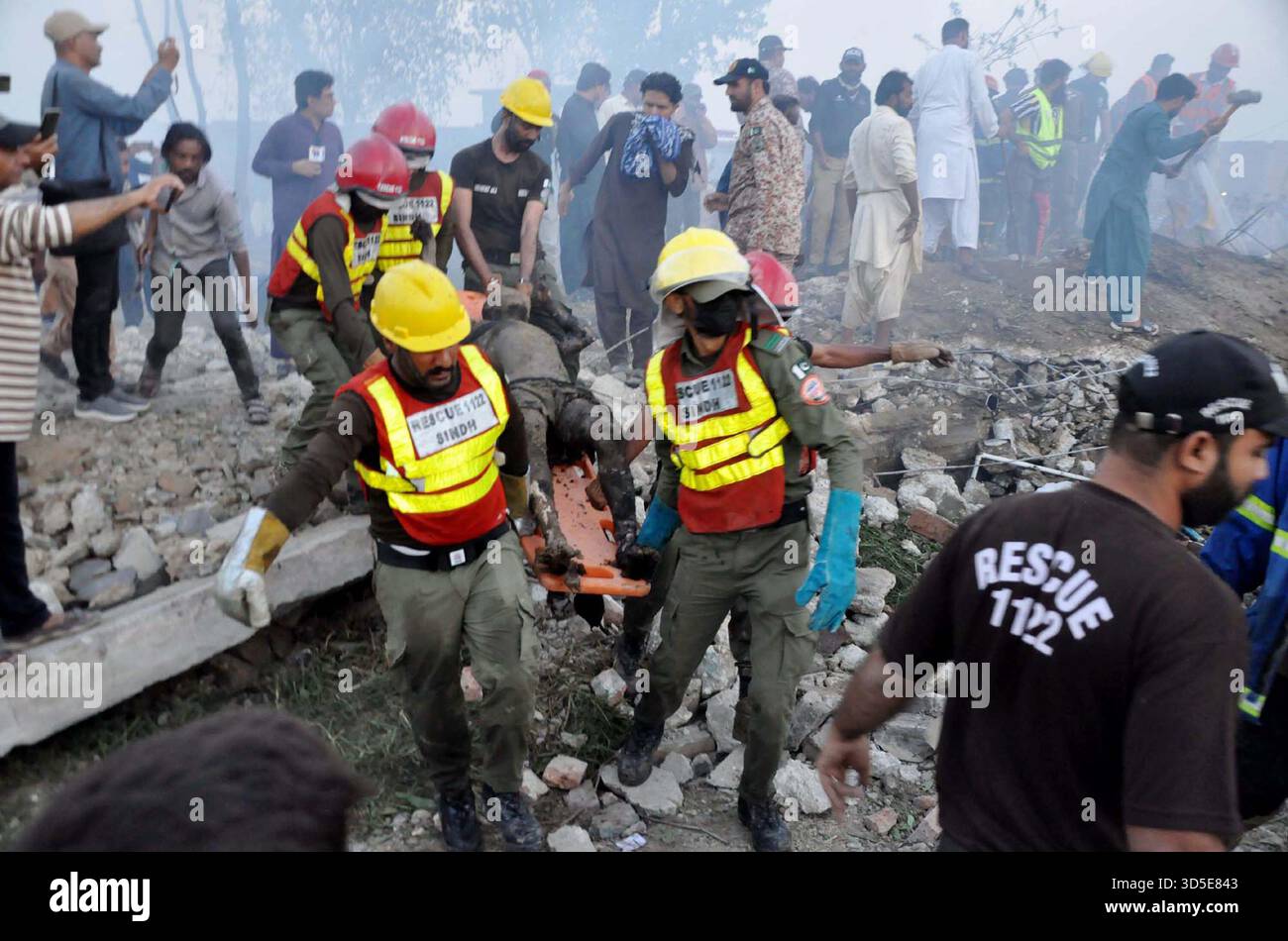 HYDERABAD, PAKISTAN, NOV 15: View of site after fire broke out incident ...
