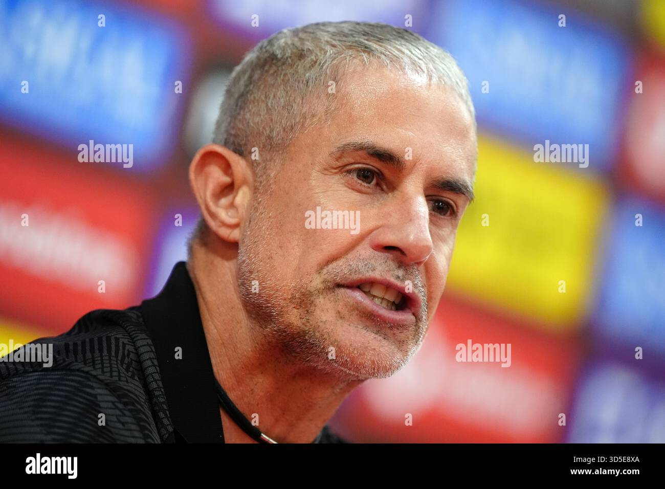 Albania manager Sylvinho during a press conference at the Air Albania ...