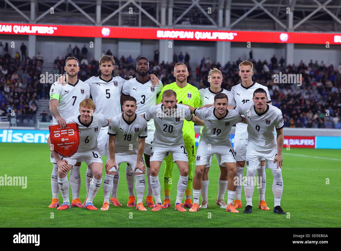 Austria players pose ahead of the World Cup 2026 group H qualifying ...