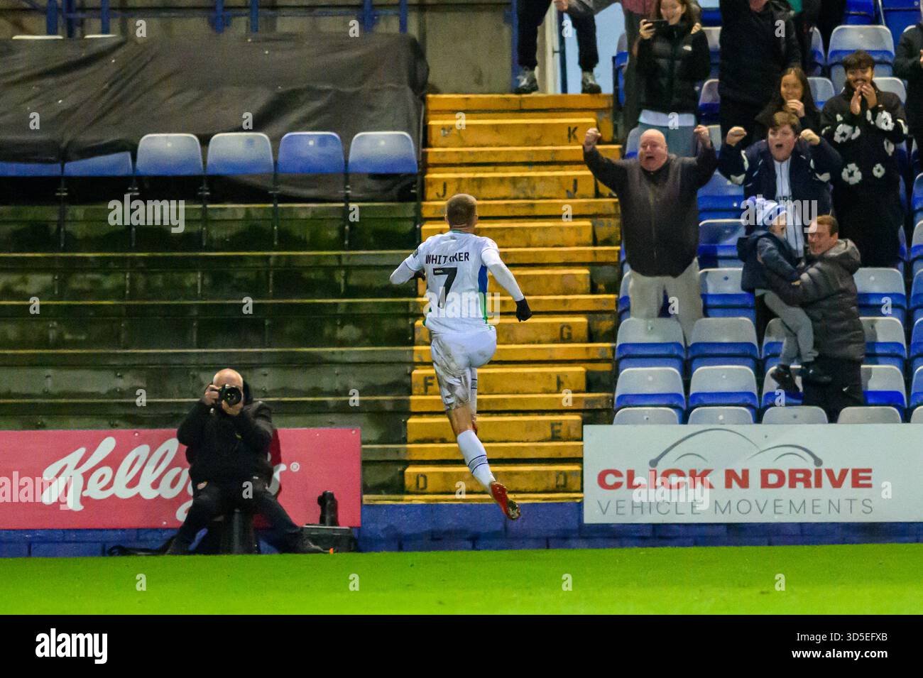 Charlie Whitaker of Tranmere Rovers FC celebrates scoring his side's ...