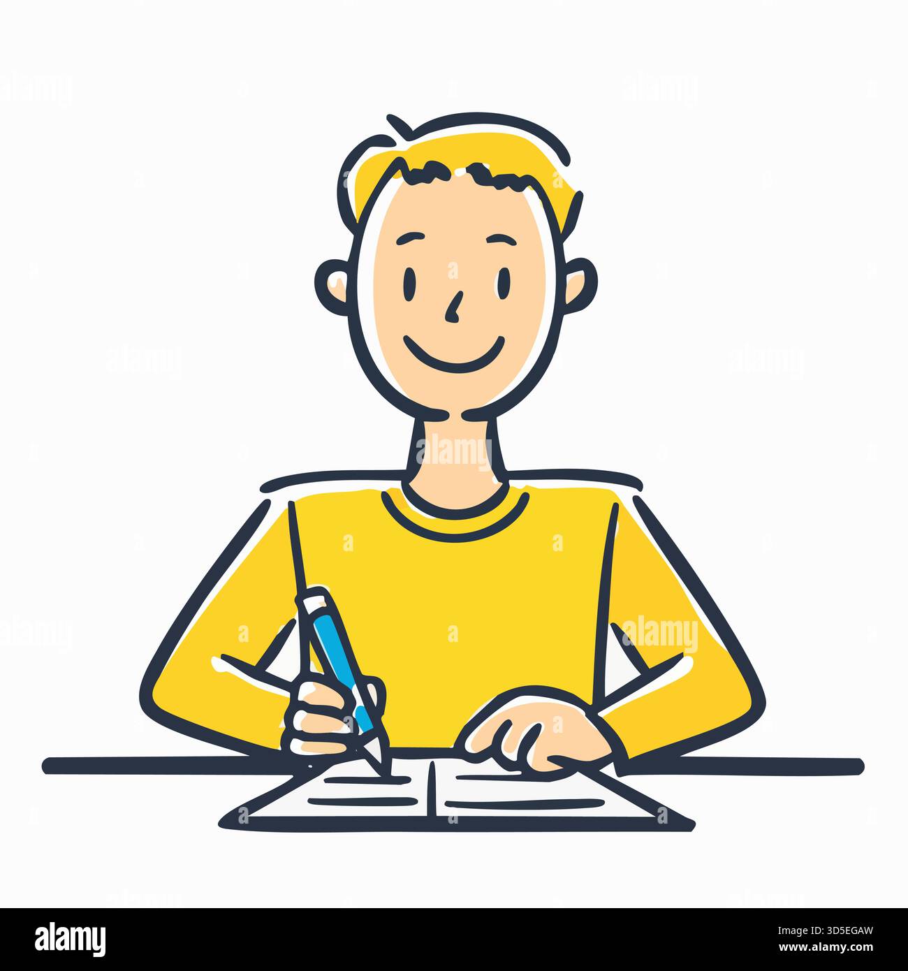 Student studying notes Stock Vector Images - Alamy