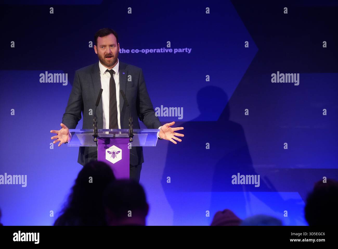 Co-operative Party General Secretary Joe Fortune speaks during the Co ...