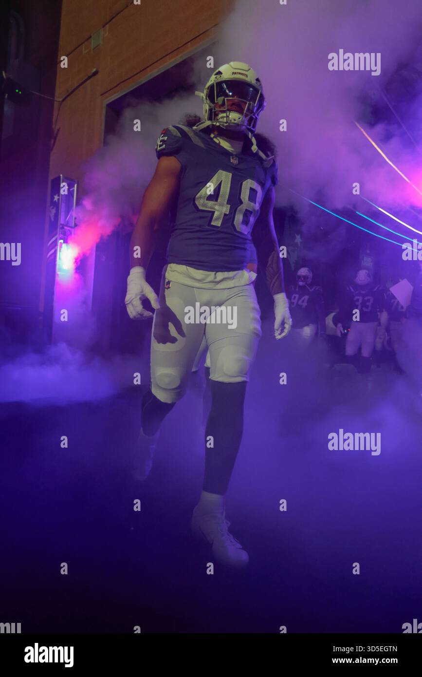 New England Patriots linebacker Jahlani Tavai (48) takes the field ...