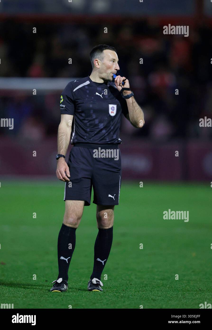 Referee Richard Eley during the Sky Bet League Two match at Highbury ...