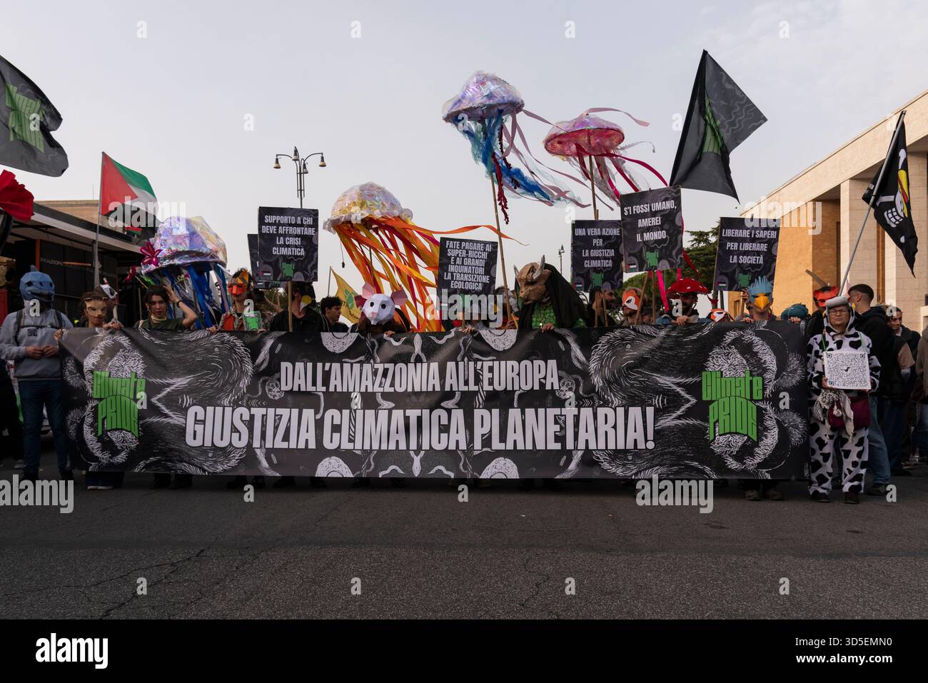 Rome, Italy. 15th November 2025. Climate Pride. People are ...