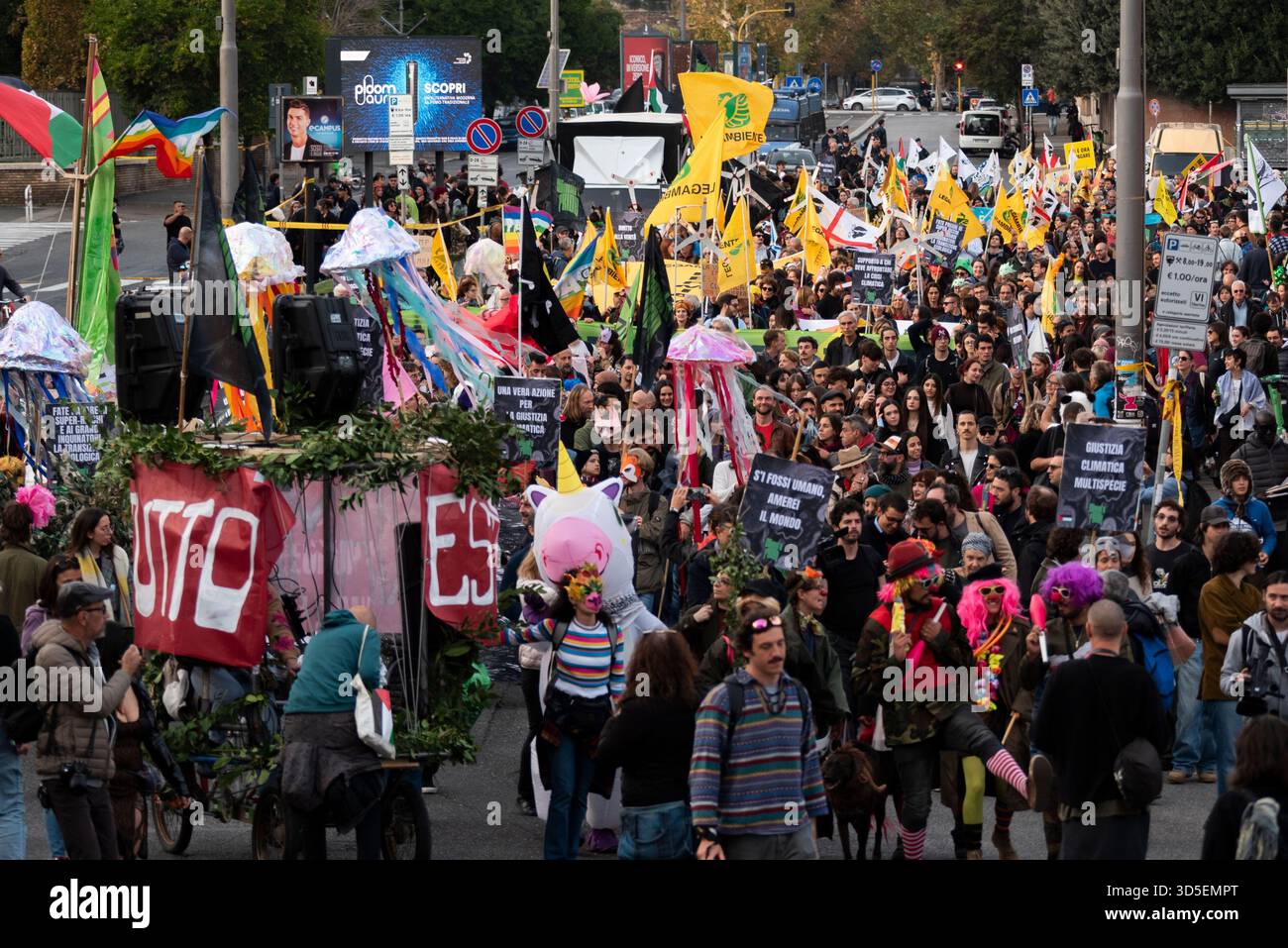 Rome, Italy. 15th November 2025. Climate Pride. People are ...