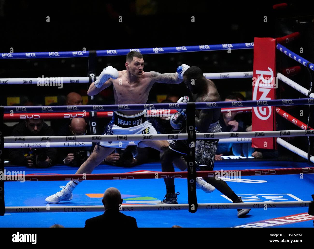 Sam Gilley in action against Ishmael Davis (right) at the Tottenham ...