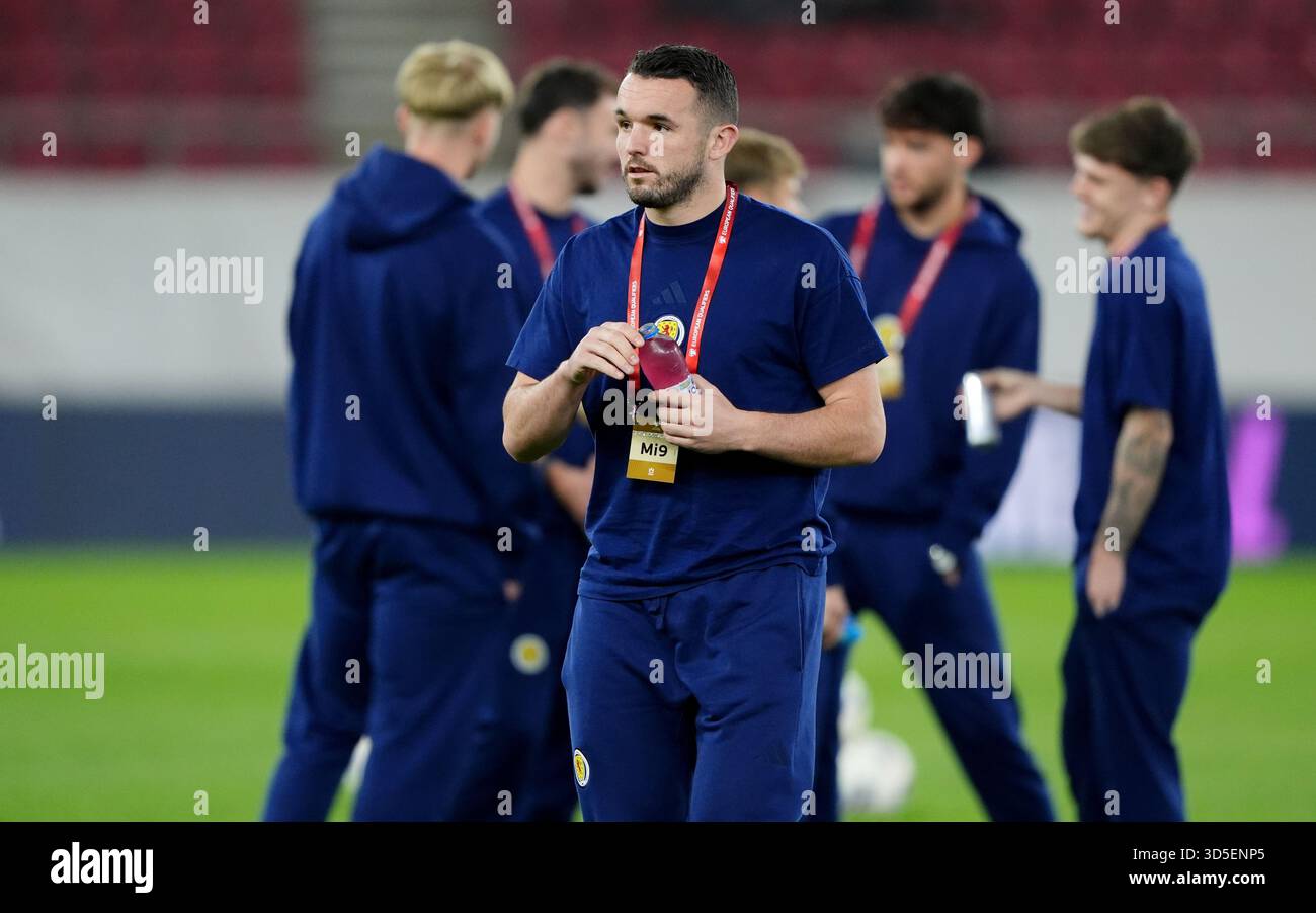Scotland's Andrew Robertson on the pitch ahead of the FIFA World Cup ...
