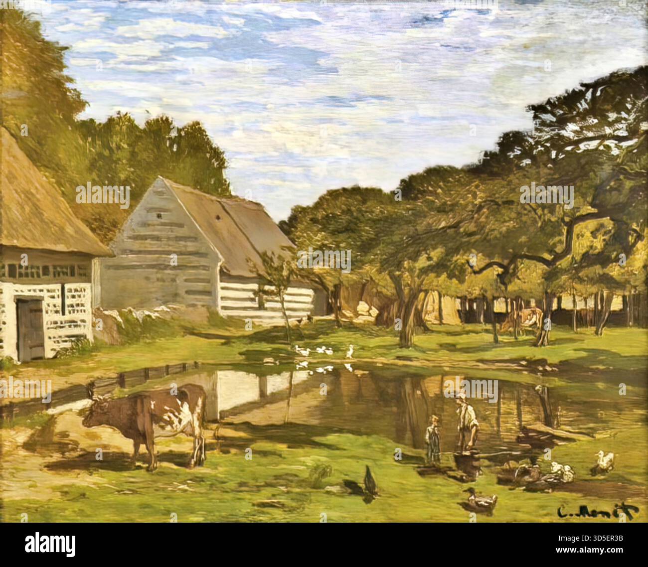Water lily monet normandy painting Stock Vector Images - Alamy