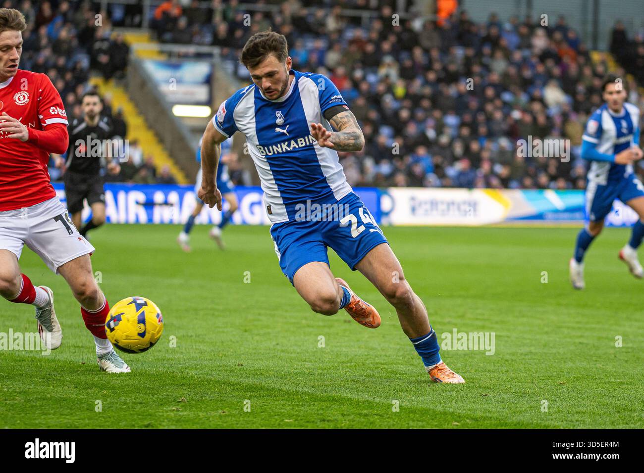 Jamie Robson of Oldham Athletic during the Emirates FA Cup First Round ...