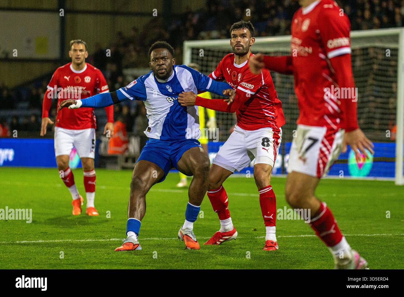 Mike Fondop of Oldham Athletic and Conor Thomas of Crewe Alexandra ...