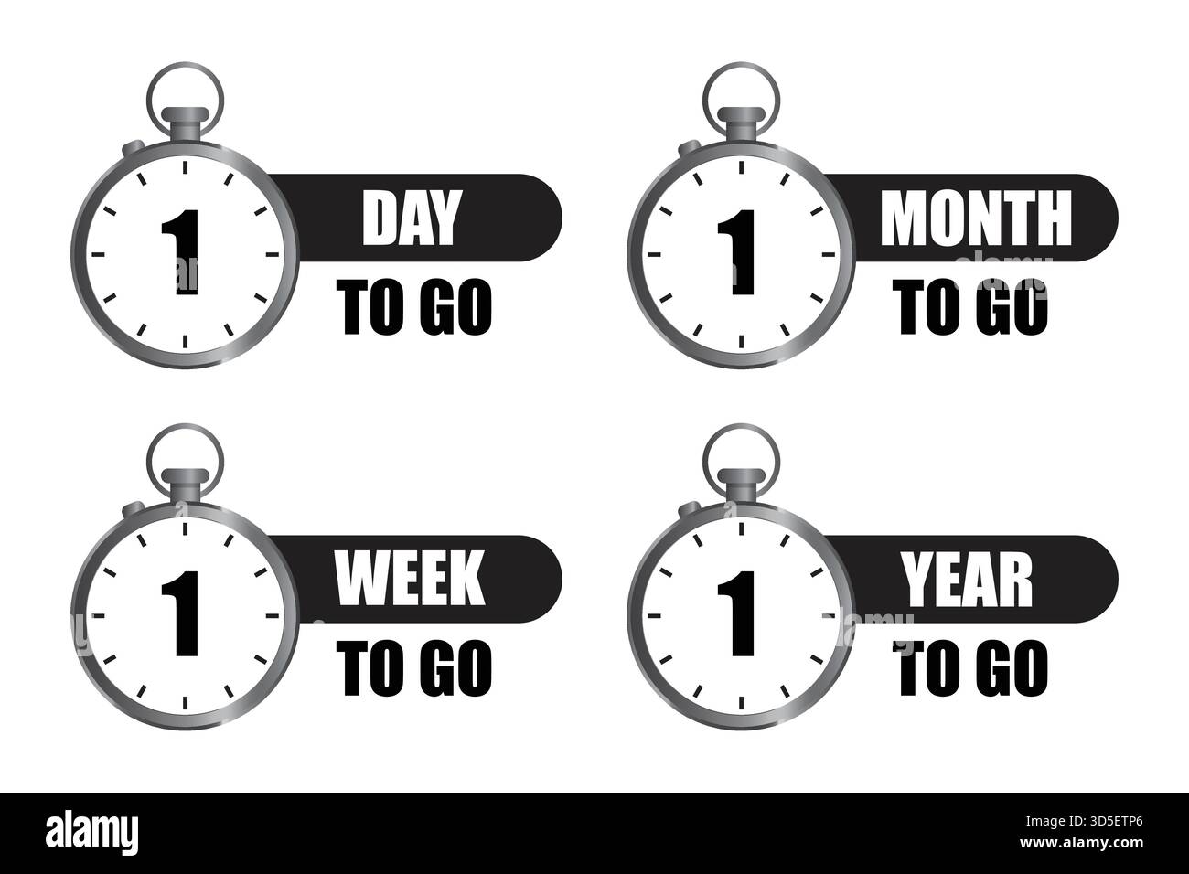 Time unit countdown. Day month week. Year progress vector. Goal ...