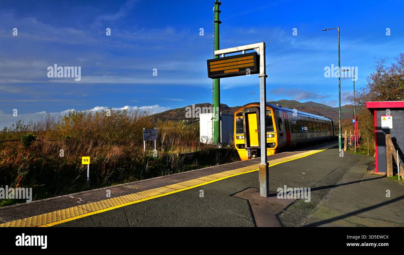 Transport for Wales train on the Welsh Cambrian line heading to ...