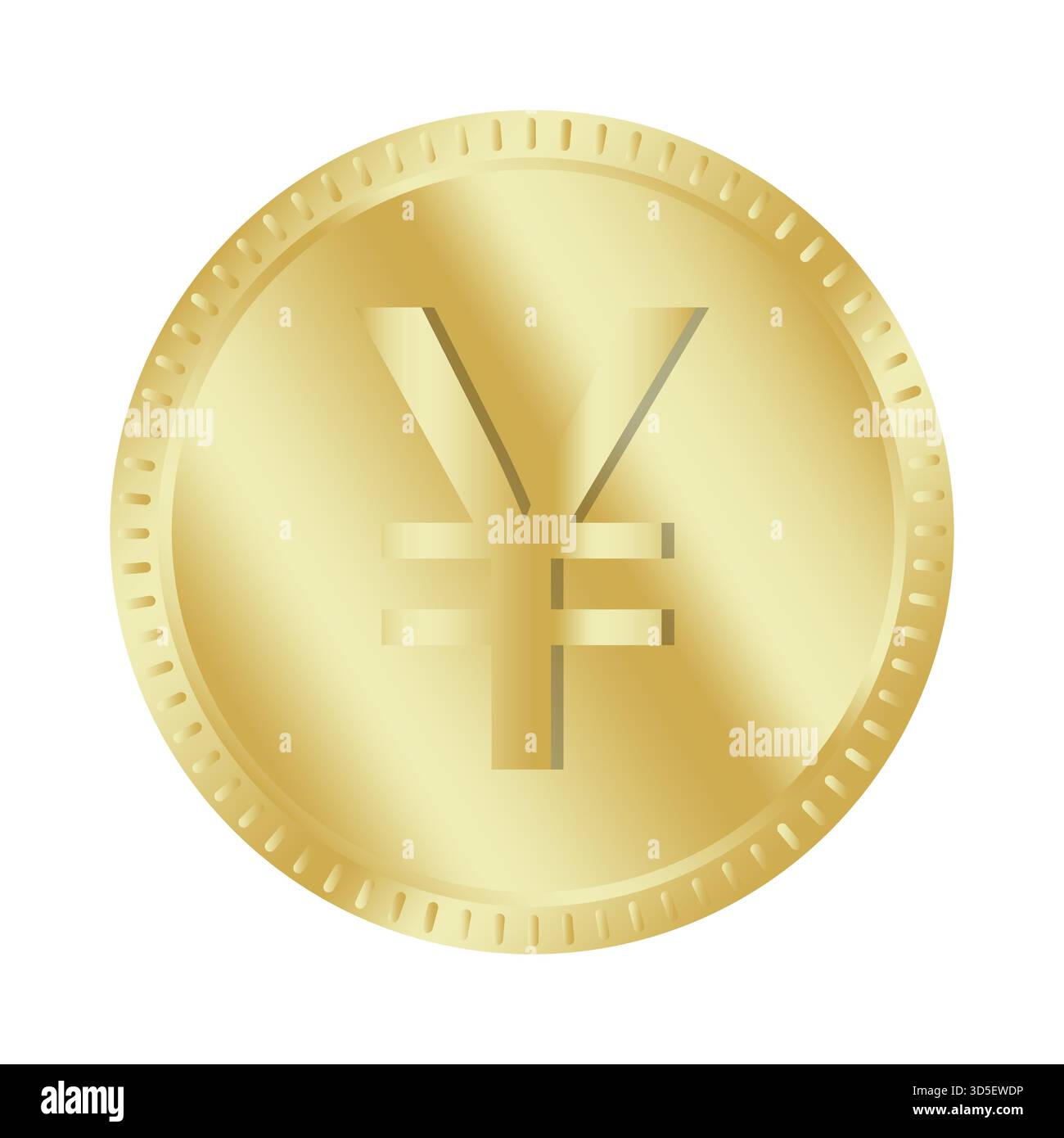 Yen Yuan coin. Gold financial symbol. Asian currency token. Vector ...