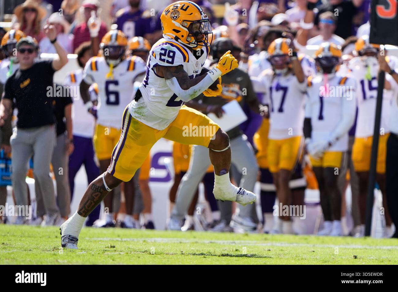 LSU running back Caden Durham (29) carries for a touchdown against ...