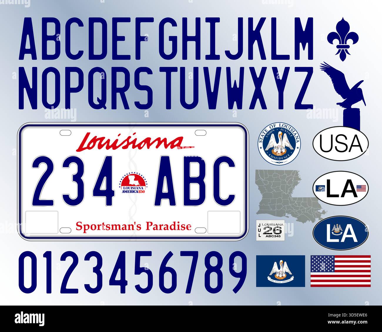 Louisiana new car license plate for the 250th Semiquincentennial 2026 ...