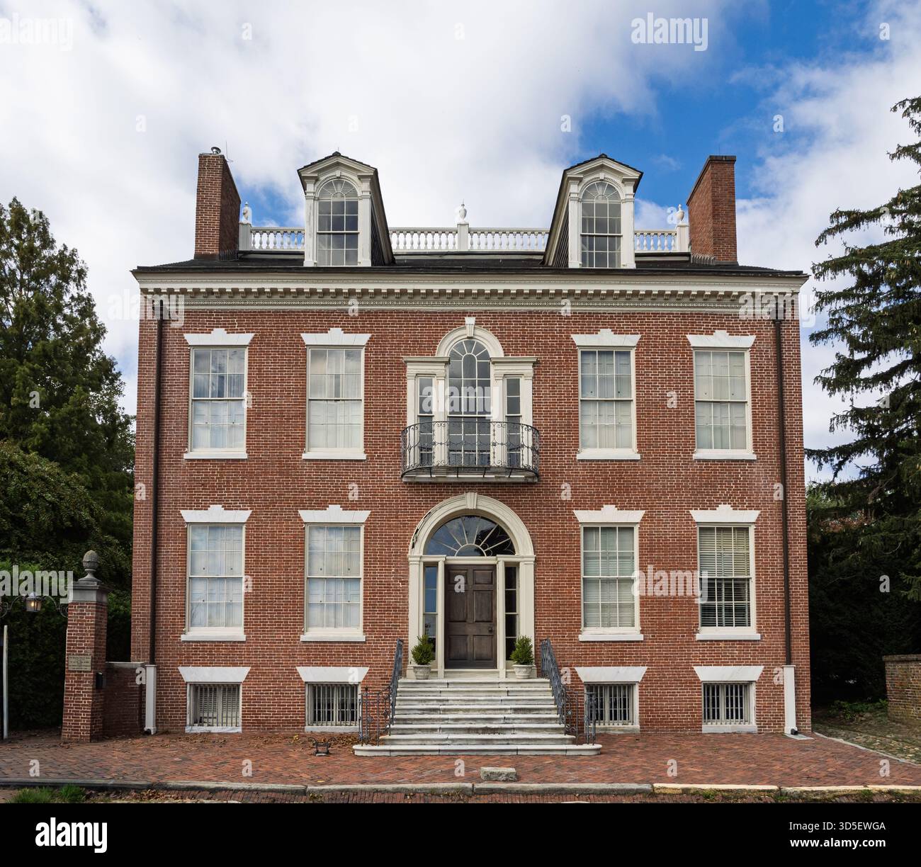 The impressive, symmetrical main facade of the historic Read House and ...