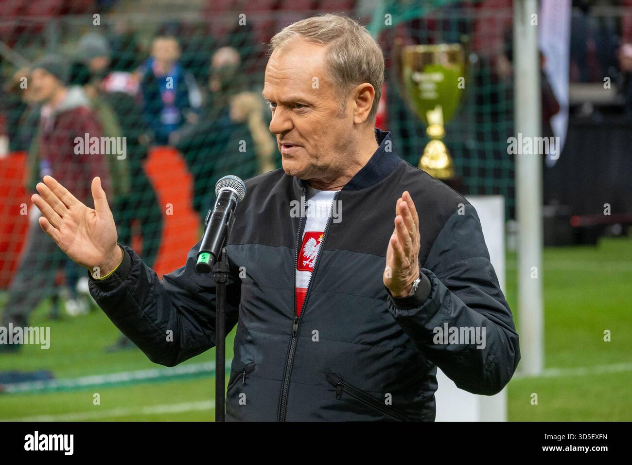 Warsaw, Poland. 15th November 2025. Polish PM DONALD TUSK seen at press ...