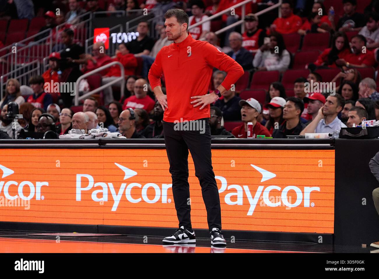 Portland Trail Blazers interim head coach Tiago Splitter stands on the ...