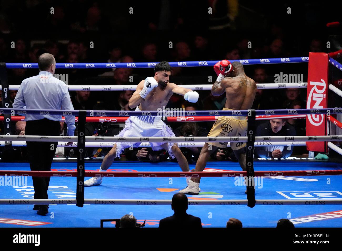 Adam Azim (left) in action against Kurt Scoby at the Tottenham Hotspur ...