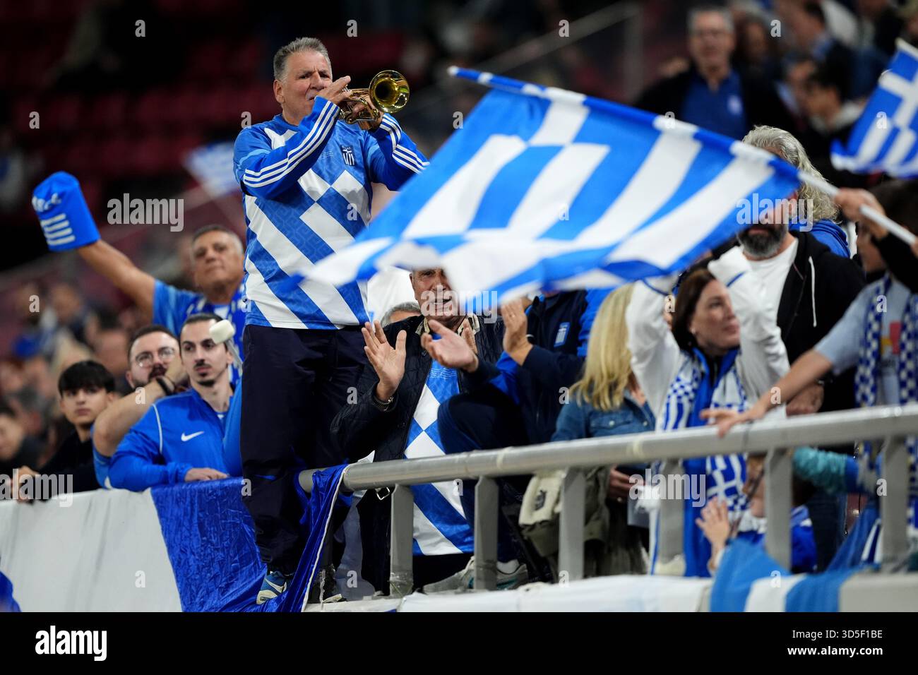 Greece fans in the stands ahead of the FIFA World Cup European ...